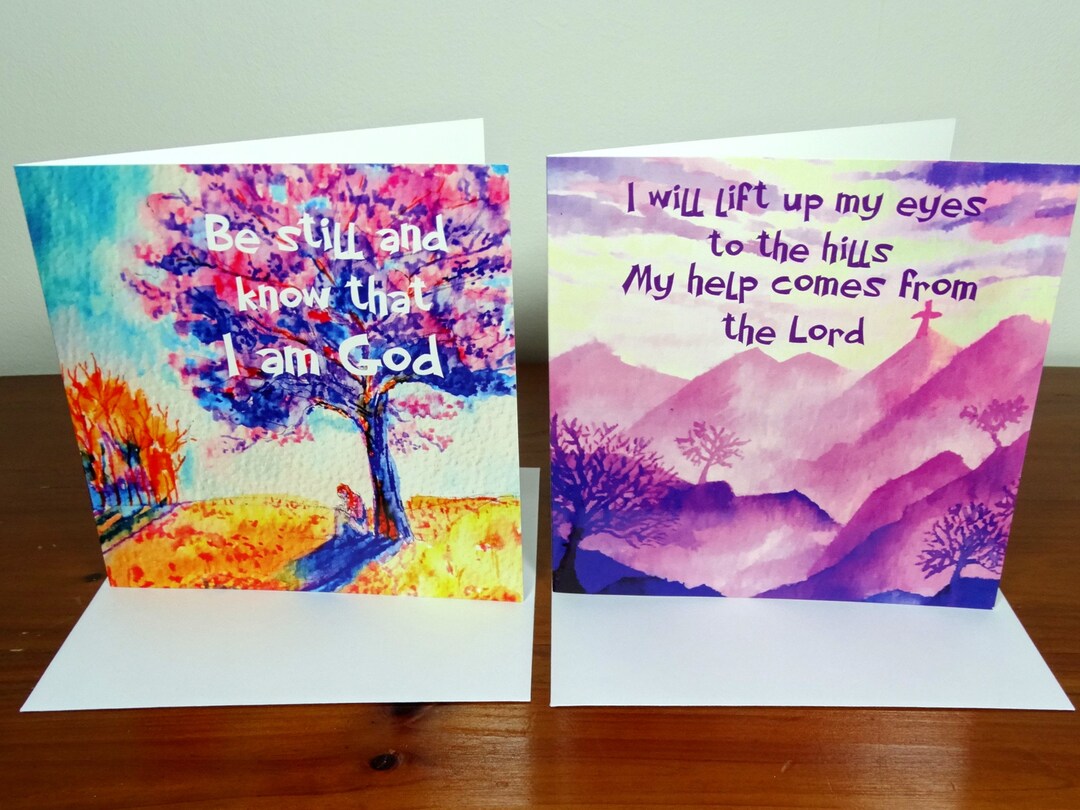Christian Bible Verse Card Psalm 121 Psalm 46 Scripture Card Thinking of You Encouragement All ...