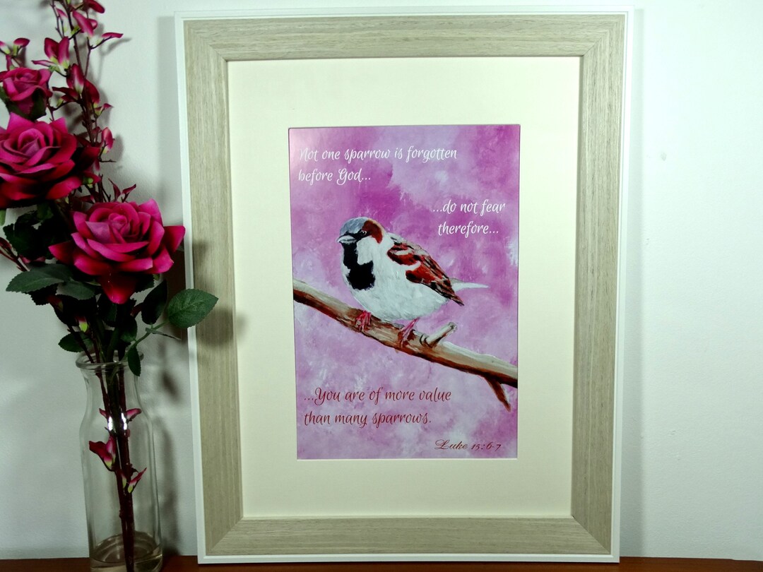 You Are of More Value Than Many Sparrows Luke 12:6-7 Bible Verse A4 Art ...