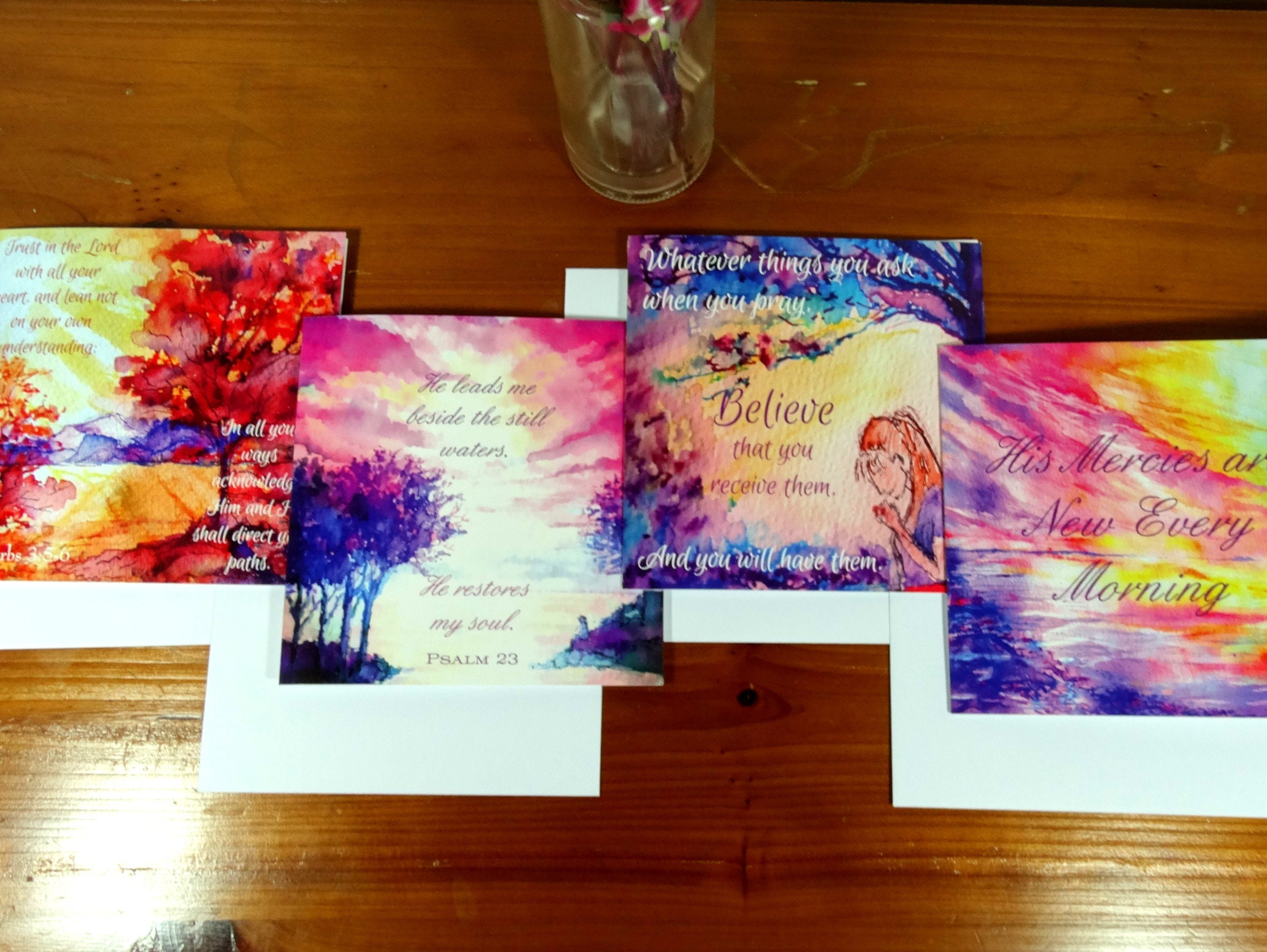 Christian Bible Verse Faith Cards Scripture Cards Set of 4 - Etsy