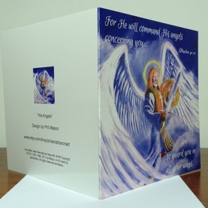 Psalm 91 Angel Card Christian Bible Verse Card Scripture Encouragement Card Religious Faith Card ...