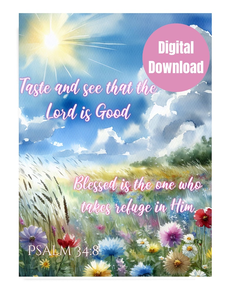 Psalm 34:8 Taste and See That the Lord is Good Bible Verse Wall Art ...