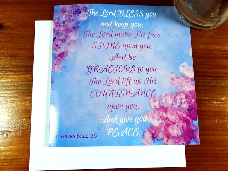 The Blessing Floral Bible Verse Cards, Numbers 6:24-26, Christian ...