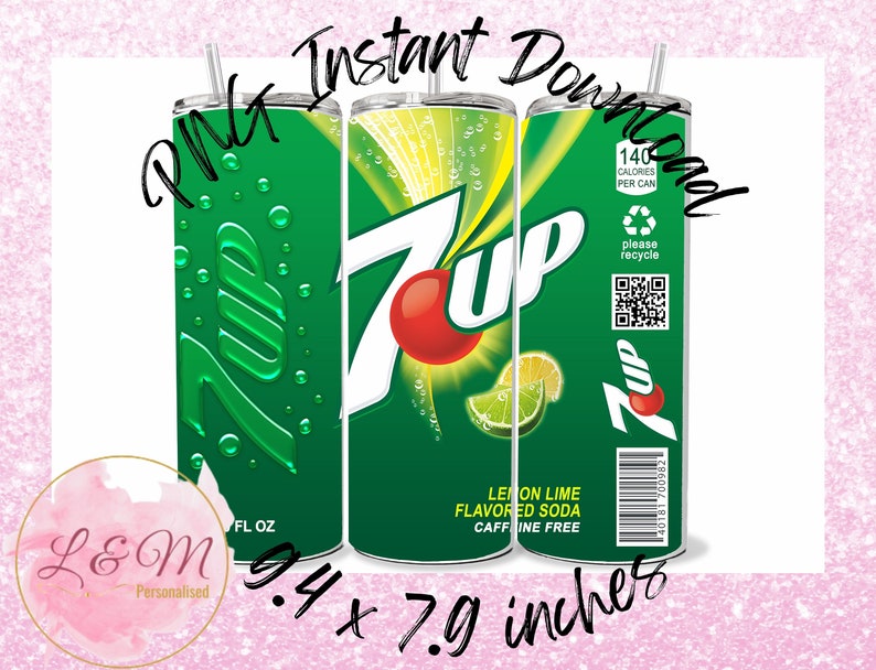 DIGITAL 20oz 7up Lemon Sublimation Wrap PNG - Etsy