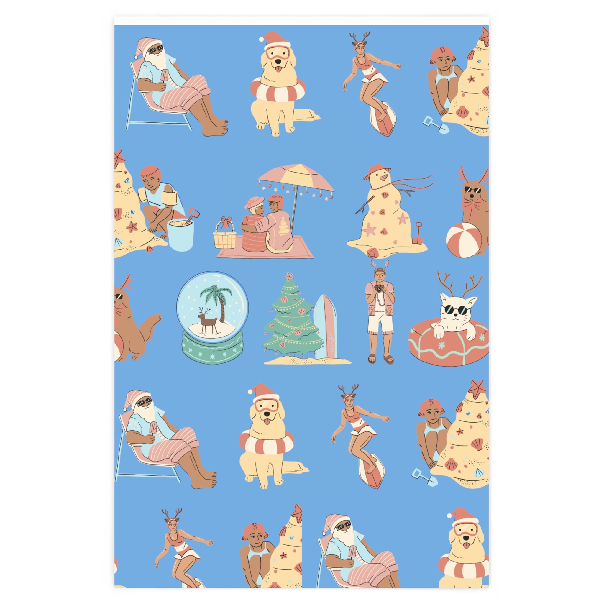 Beach Christmas Wrapping Paper - Etsy