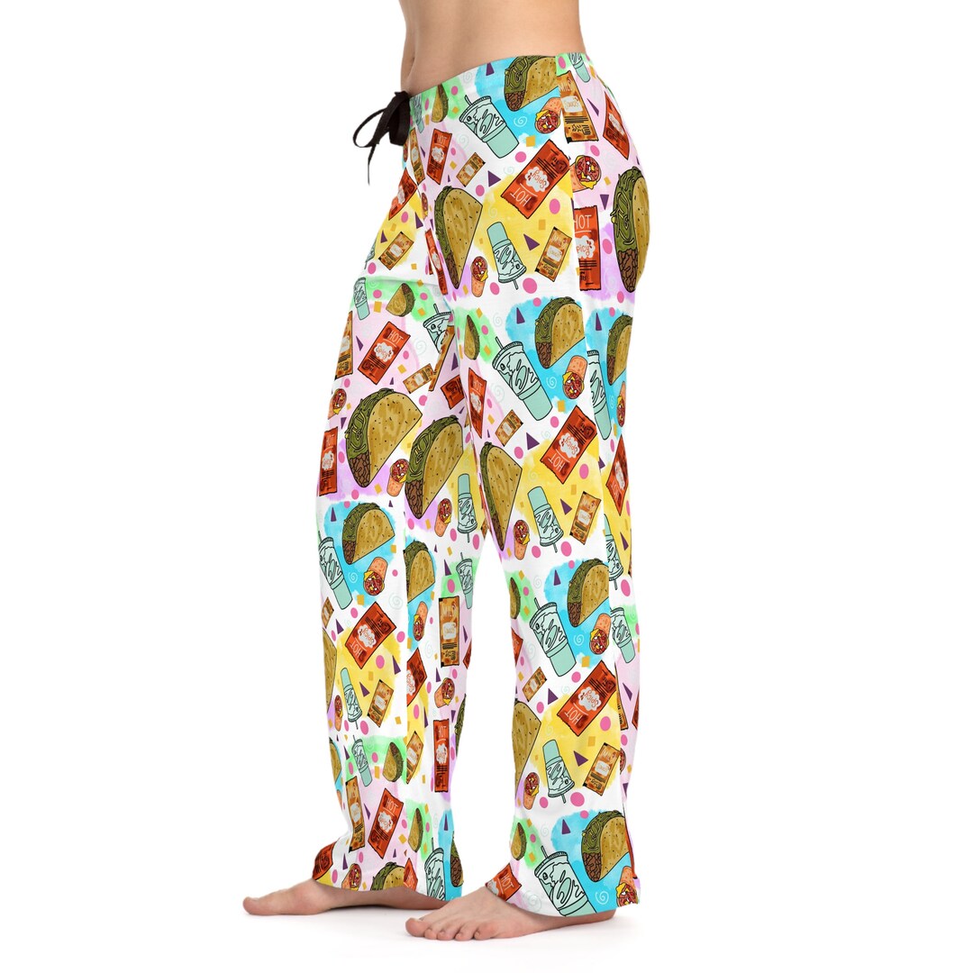 Taco Fast Food Inspired Women's Pajama Pants AOP Taco Lovers Pjs ...
