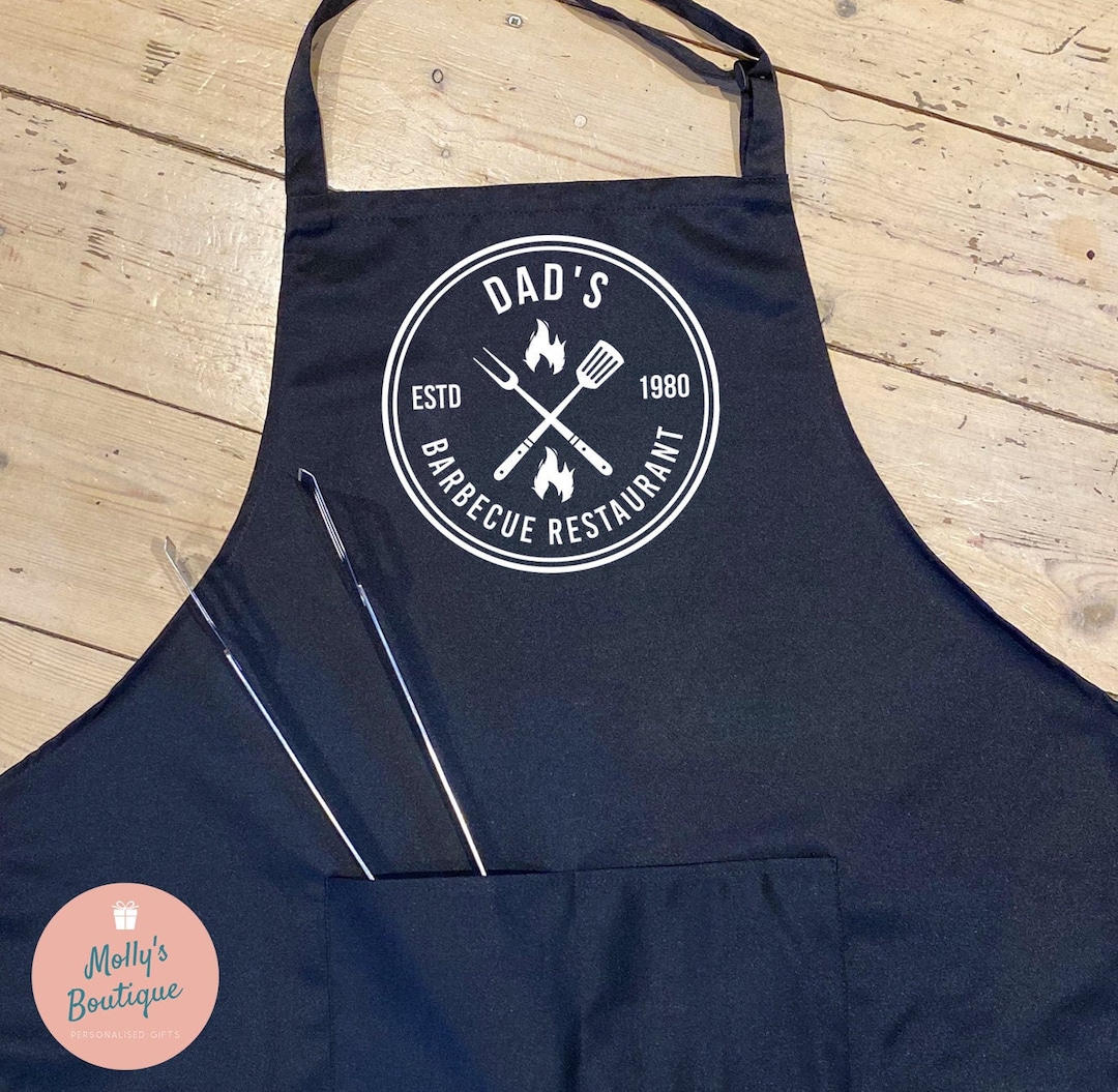 Personalised Dad's BBQ Apron, Fathers Day Gift, Chef's Apron, Daddy's ...