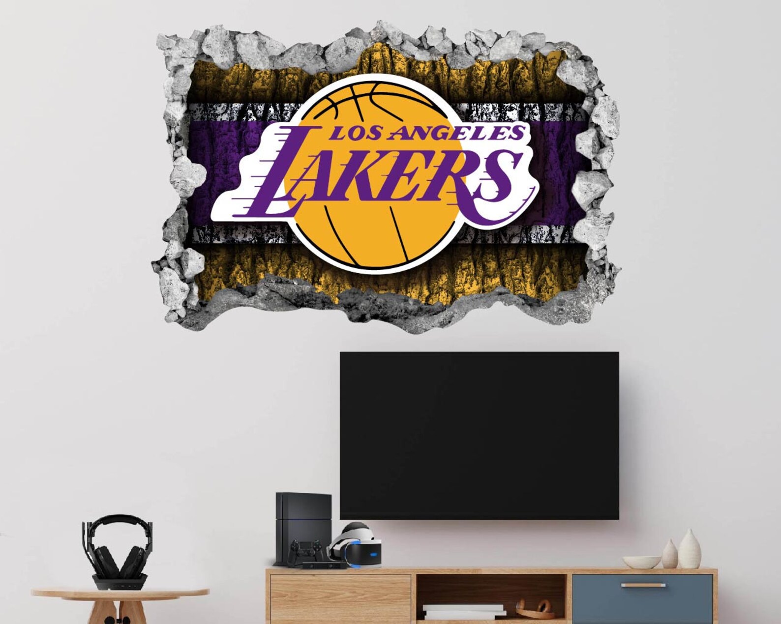 Los Angeles Lakers Sticker Wall Decal-3D Design-Vinyl Home | Etsy