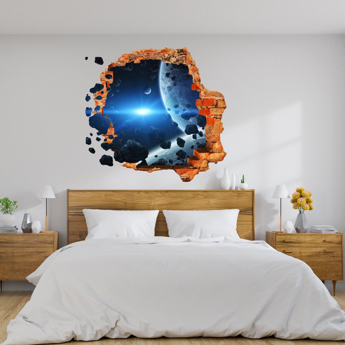 Planet Earth Wall Decor Sticker-3D Design-Home Decor-Mural | Etsy