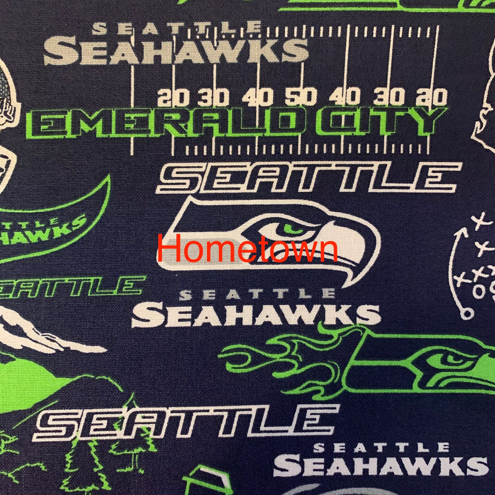 NFL Seattle Seahawks Cotton Fabric Helmet Logo Patch and - Etsy