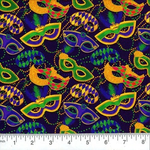Mardi Gras Fabric | New Orleans Themed Fabric | Mardi Gras All Over ...