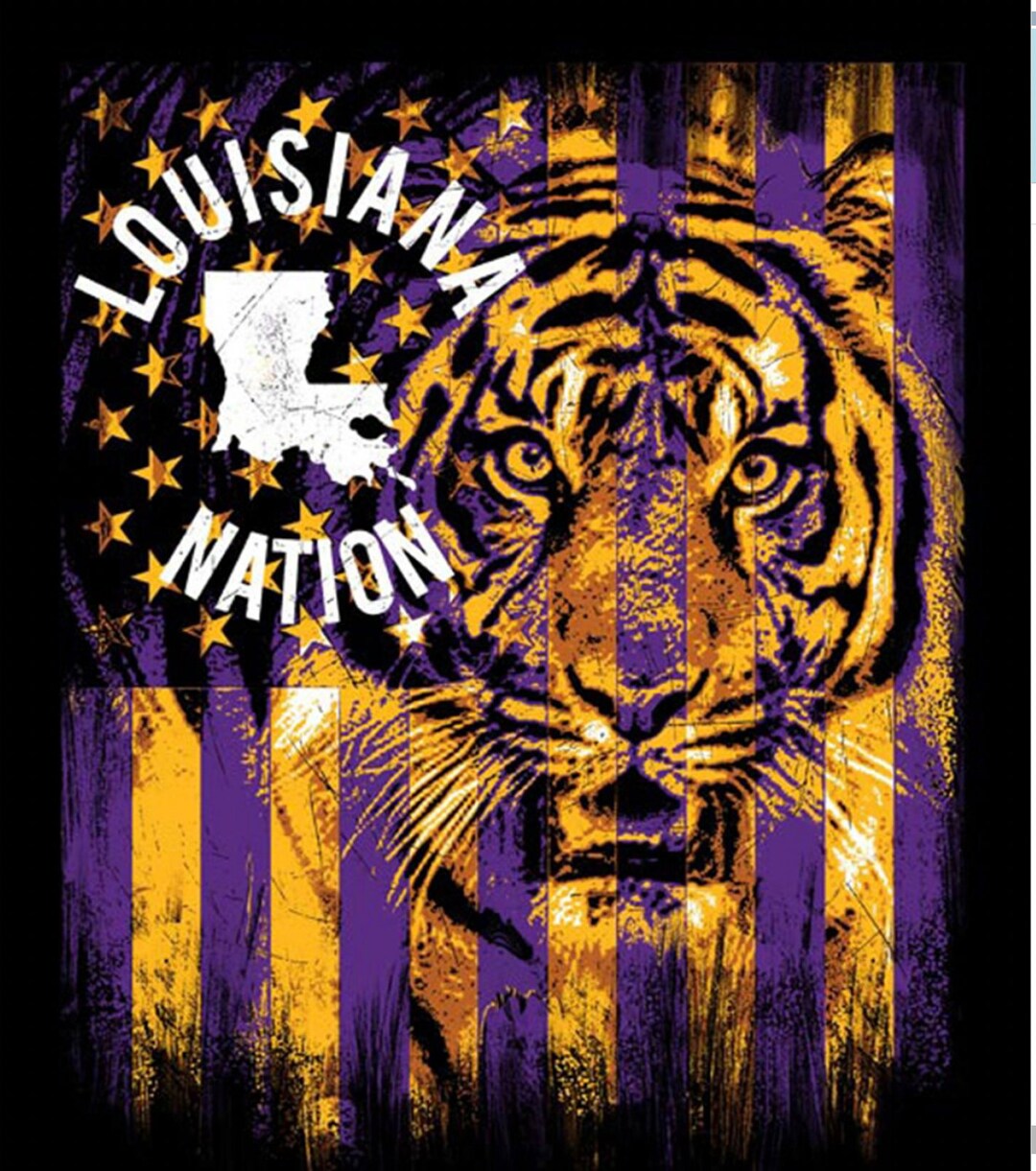 LSU Tiger Minky Panel | NCAA Louisiana Flag LSU Tiger Panel 48x60in ...