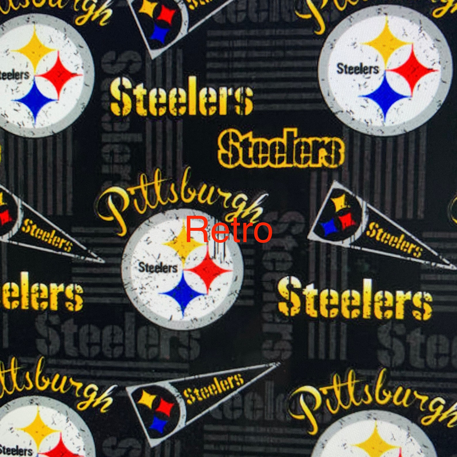 NFL Fabric - Pittsburgh Steelers Cotton Fabric Black, Camo, Plaid ...