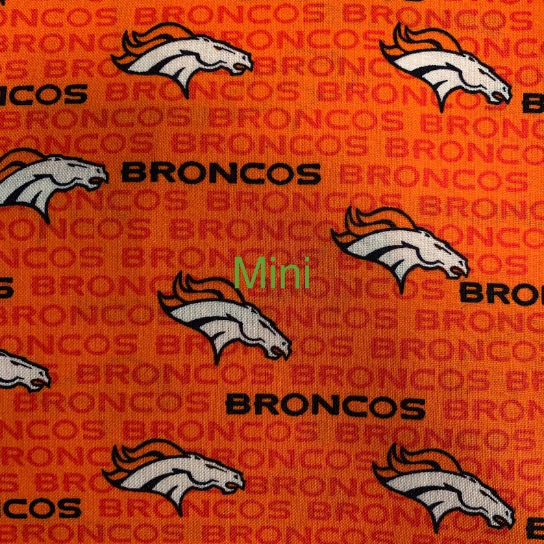 NFL Denver Broncos Cotton Fabric Patchwork Blue/orange Mascot - Etsy