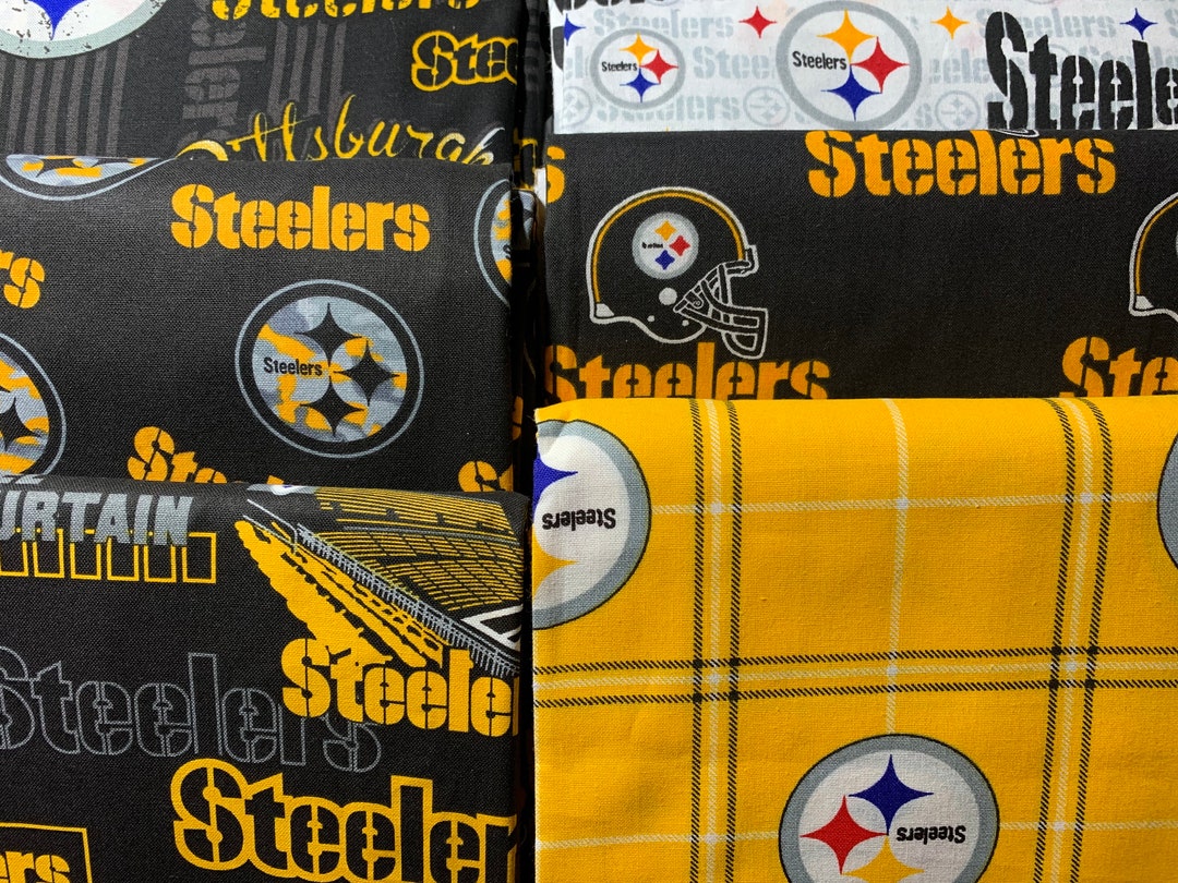 NFL Fabric - Pittsburgh Steelers Cotton Fabric Black, Camo, Plaid ...
