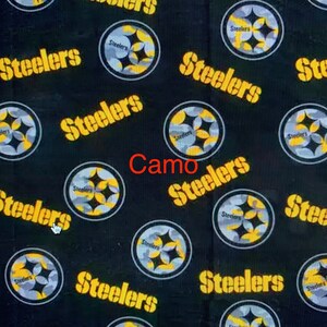 NFL Fabric - Pittsburgh Steelers Cotton Fabric Black, Camo, Plaid ...