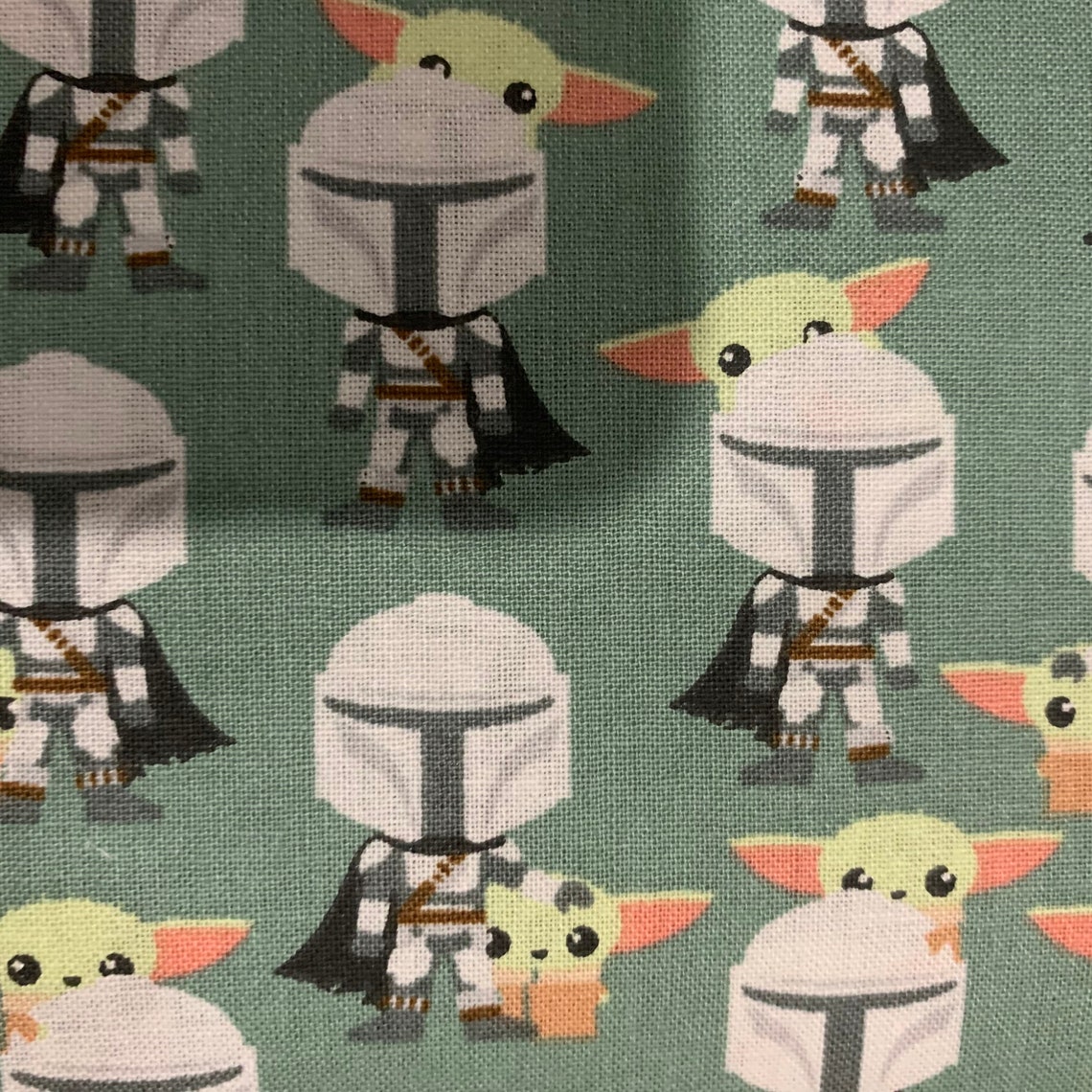 Star Wars Fabric Mandalorian Fabric Green Star Wars | Etsy