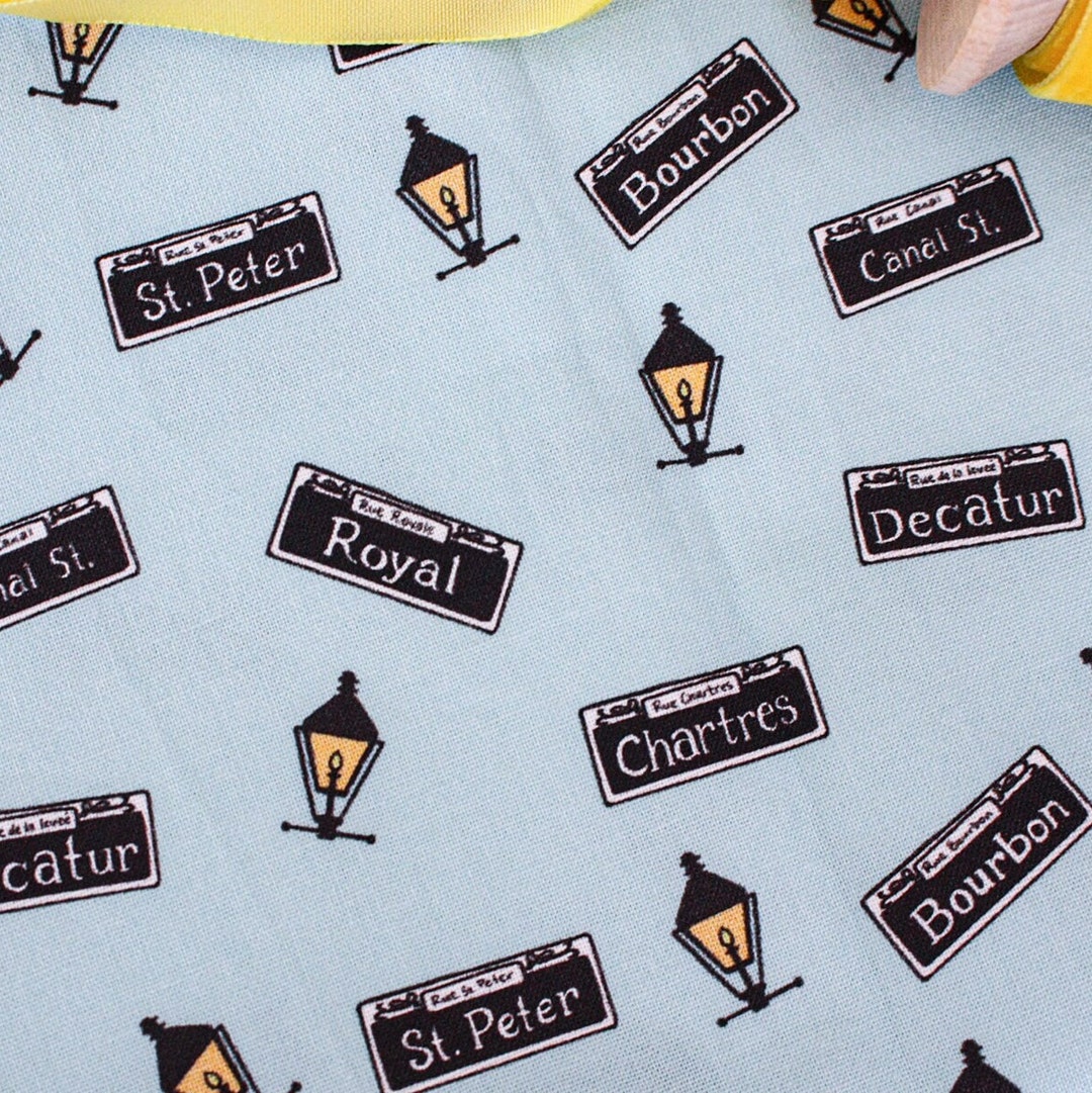 New Orleans Themed Fabric | NOLA French Quarter Street Signs| 100% ...