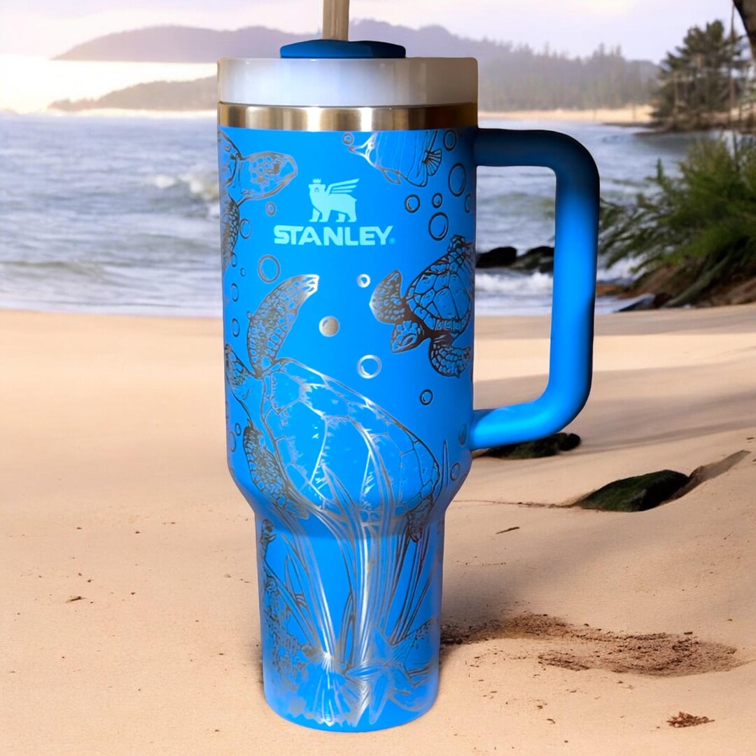 SEA TURTLES 2 Stanley Custom Engraved 40 Ounce Tumbler AZURE Blue - Etsy