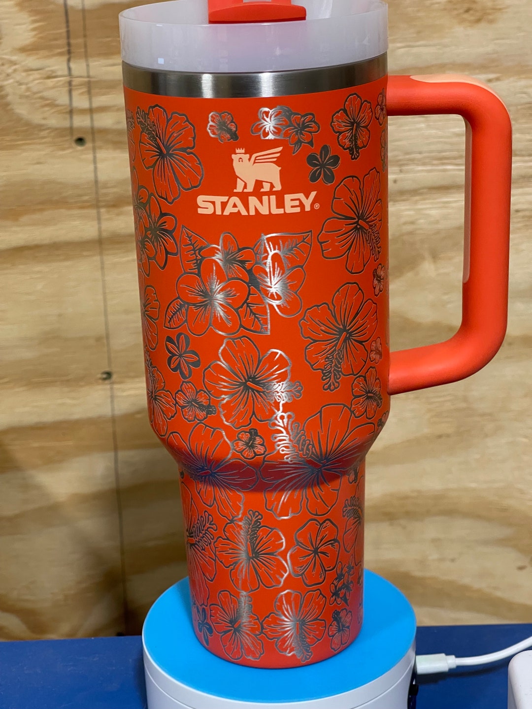 TROPICAL FLOWERS Stanley Custom Engraved 40 Ounce Tumbler in Tigerlily ...