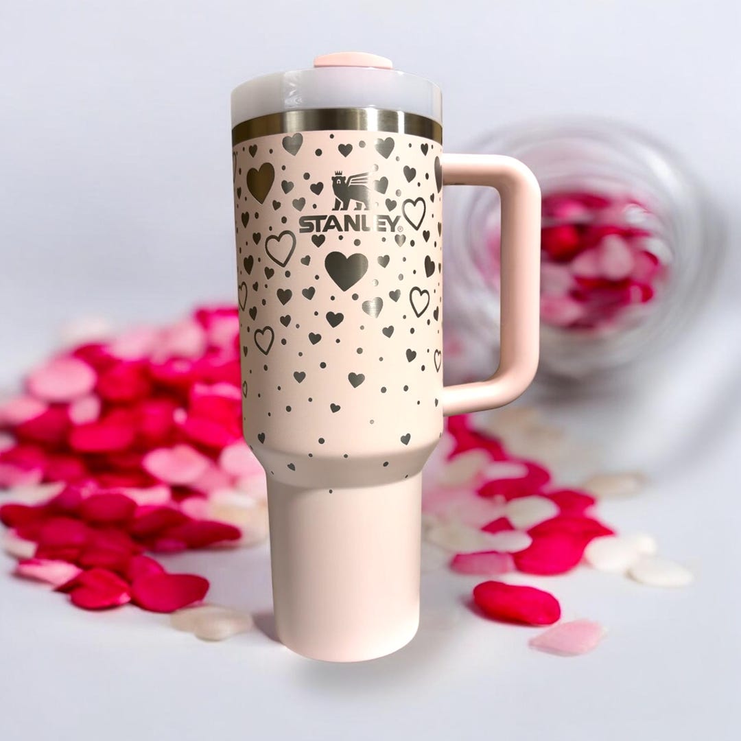 Stanley 40 Ounce Tumbler in Valentines Day Showering Hearts on BLOOM - Etsy