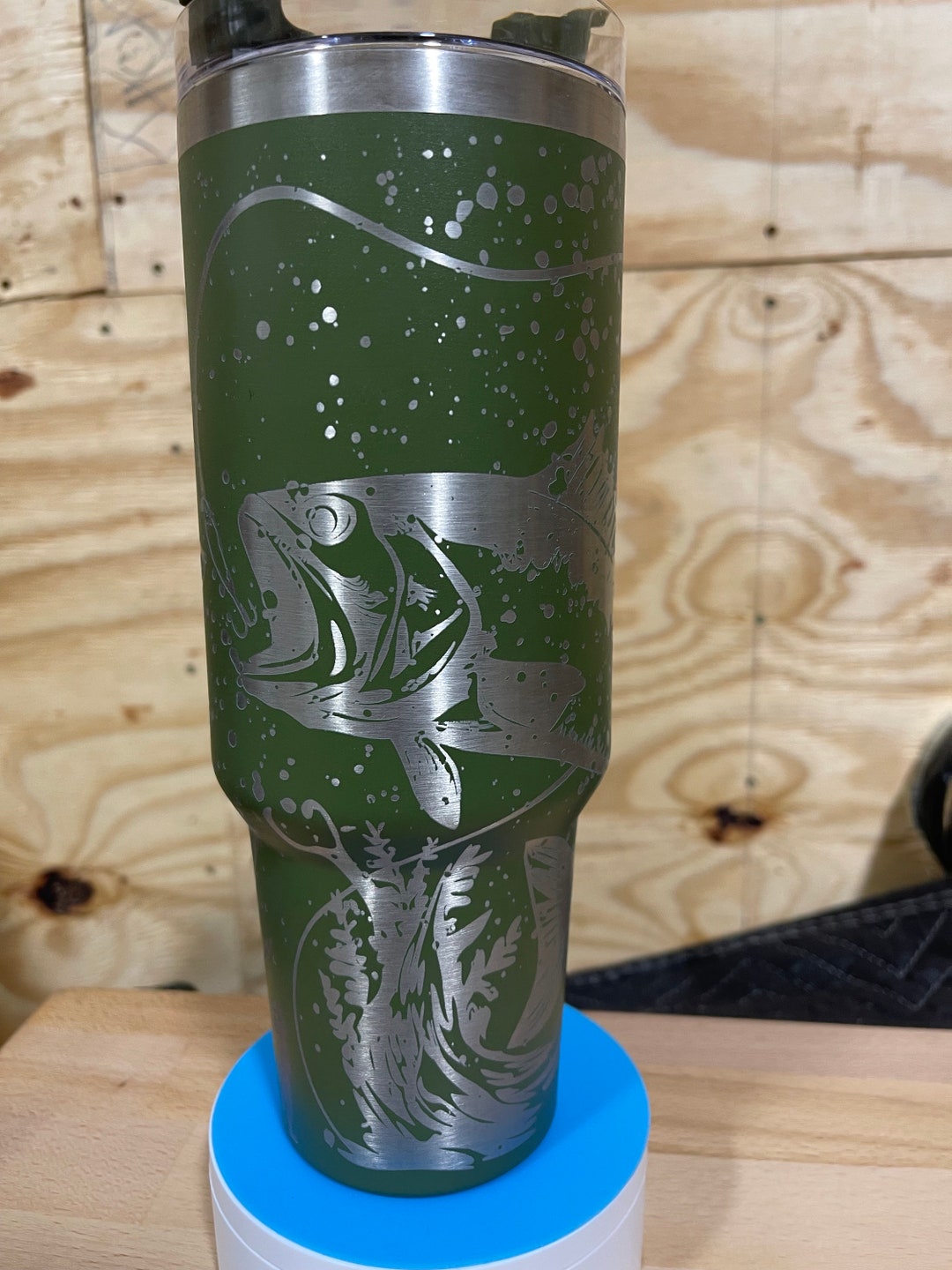 Custom Engraved 40 Ounce Tumbler Dupe Fishing Design - Etsy
