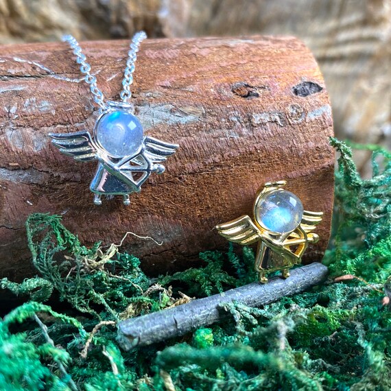 Minimalist / Love Angel / Moonstone / Gemstone / 925 Sterling | Etsy