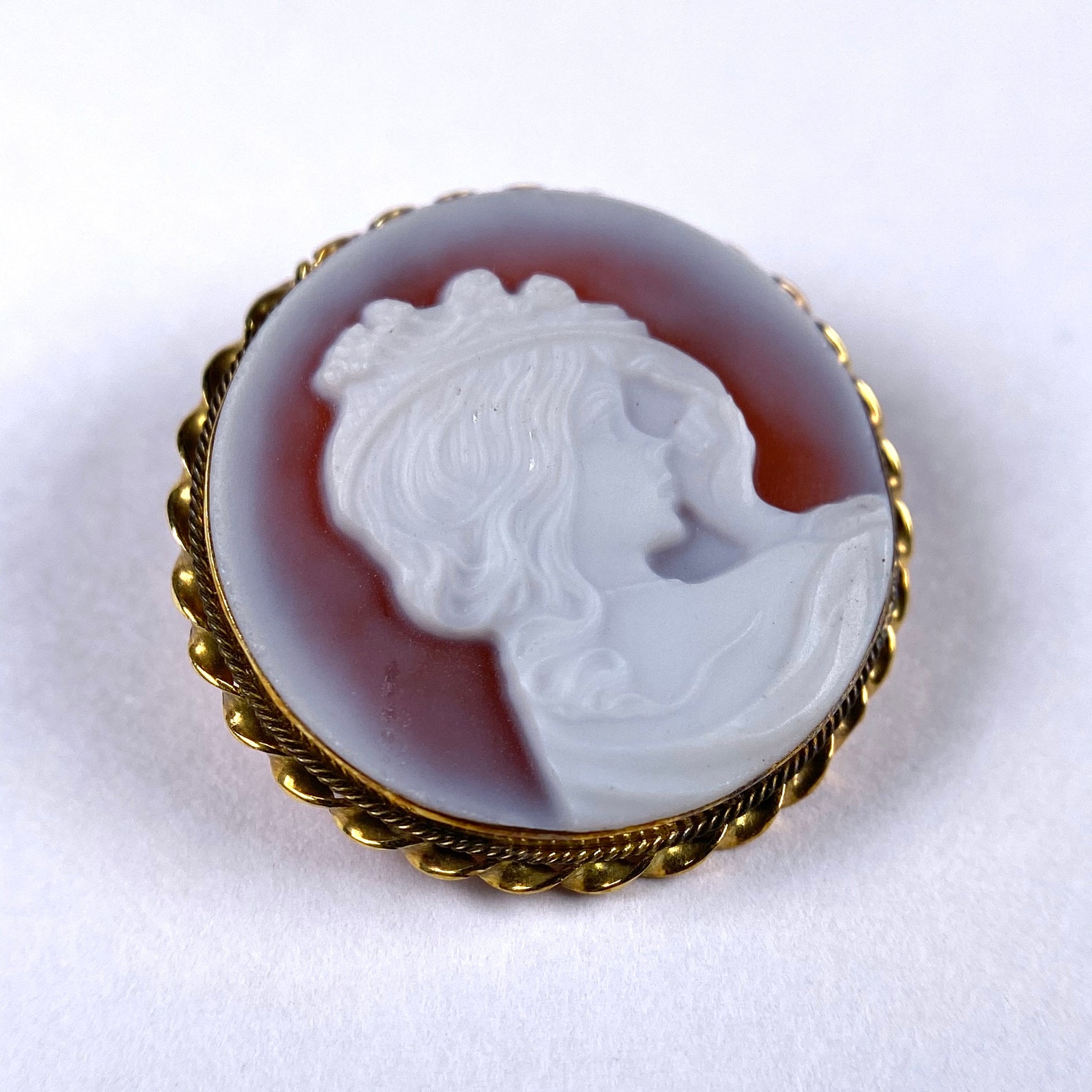 Natural Agate Cameo With Solid 18K Gold Vintage Pendant - Etsy