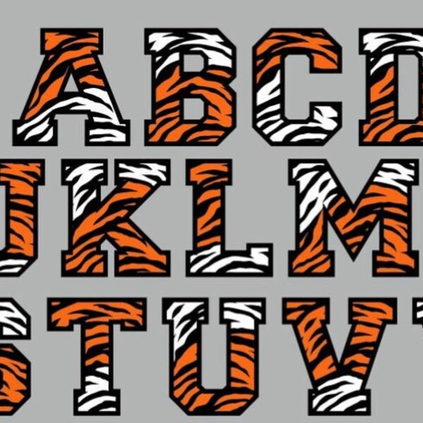 Tiger Font Svg - Etsy