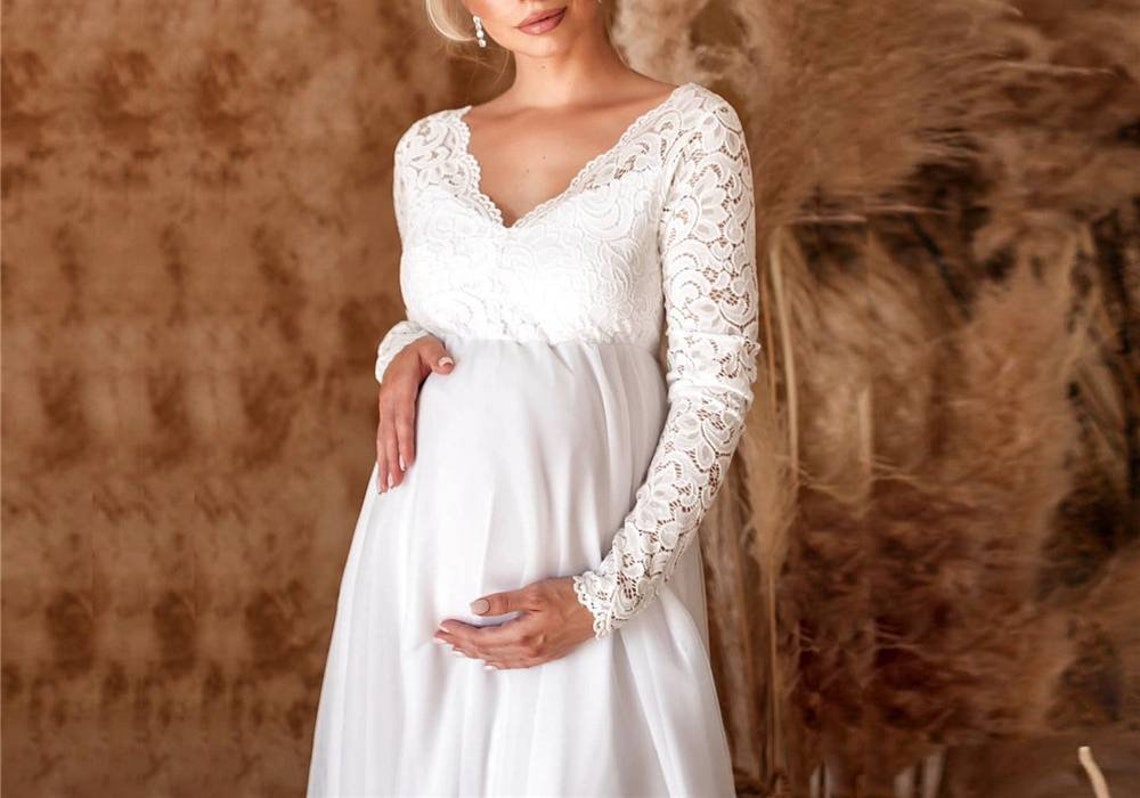 Cute White Lace Maternity Party Pregnancy Dress | Etsy