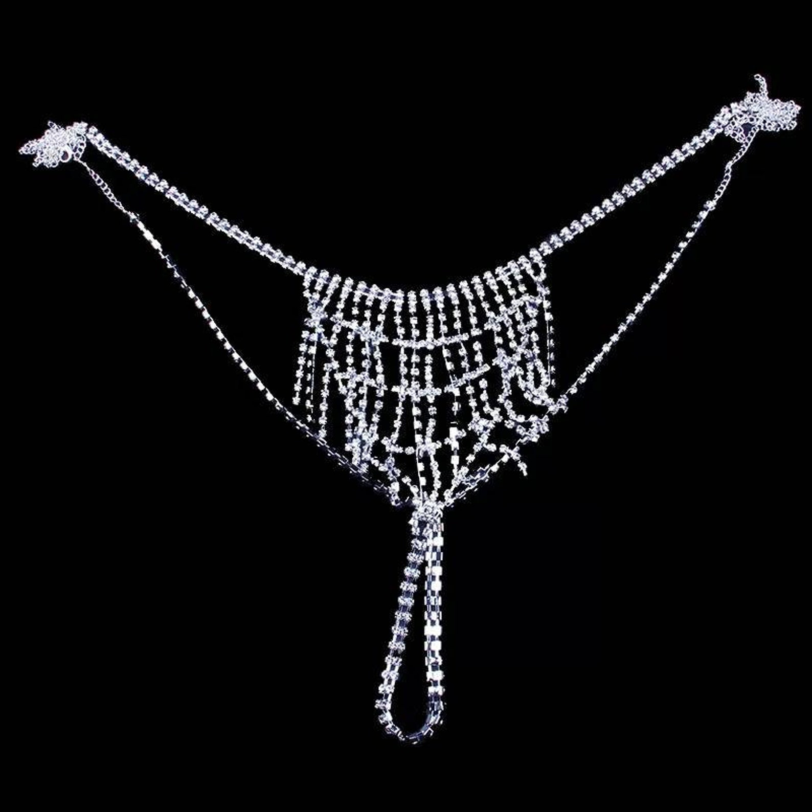 Sexy Lingerie Crystal Thong Panties Body Chain Bra Showgirl | Etsy