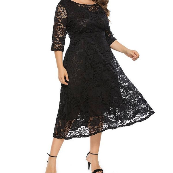 Plus Size Lace Dress - Etsy