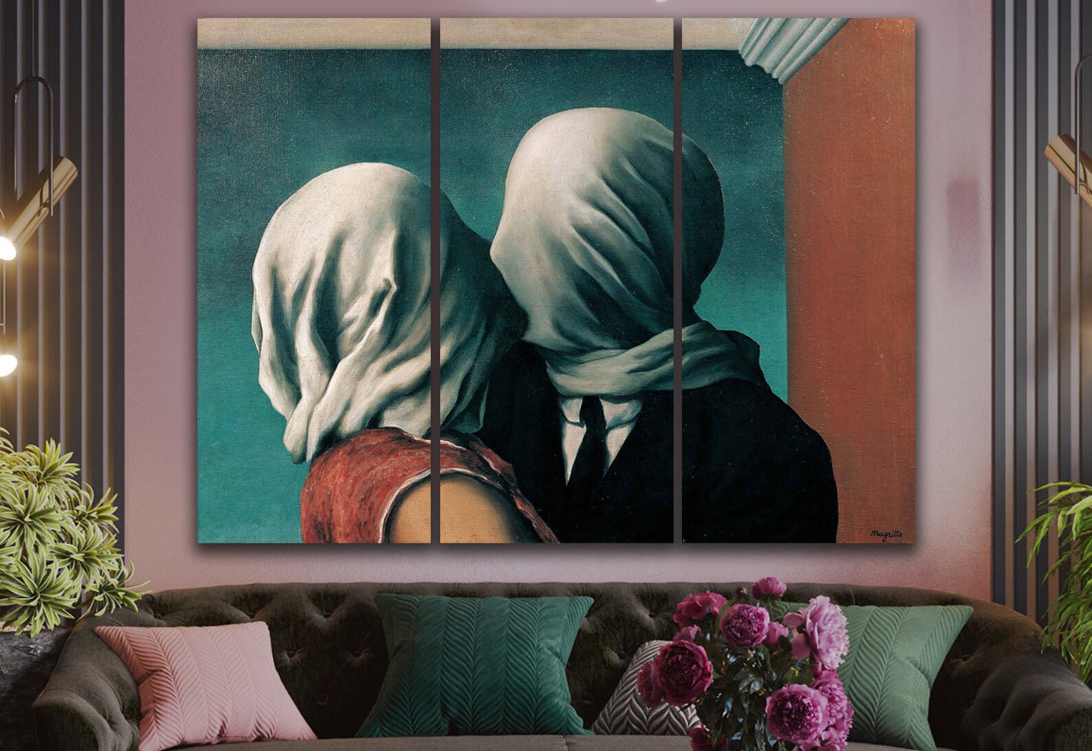 Rene Magritte Loverssurreal Artmagritte Printsurreal Art | Etsy