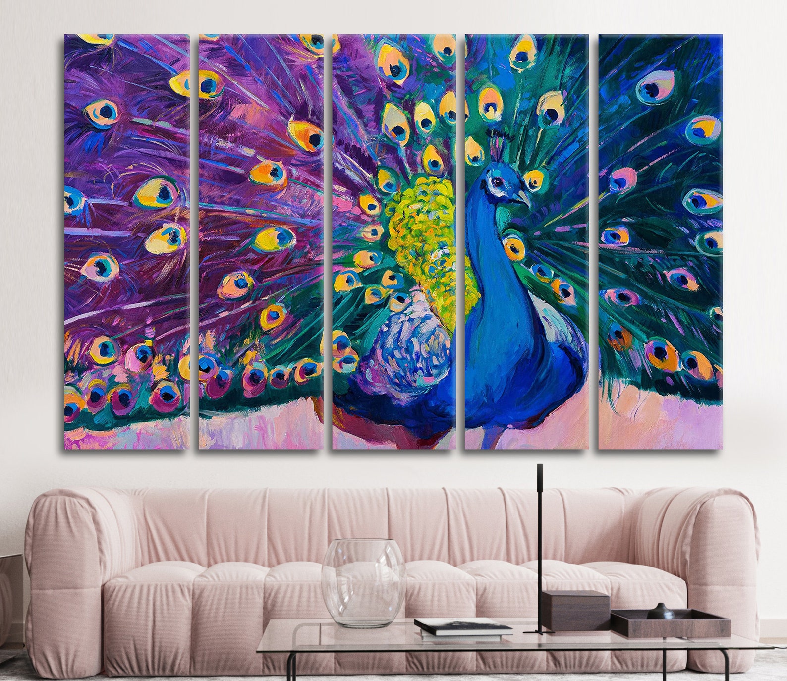 Peacock Oil Painting Abstract Peacock Art Peacock Print - Etsy