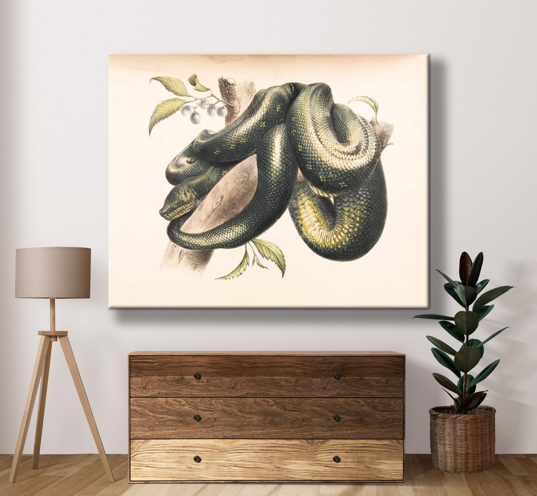 Snake Painting, Printable Wall Art Snake, Snake Wall Art, Serpent ...
