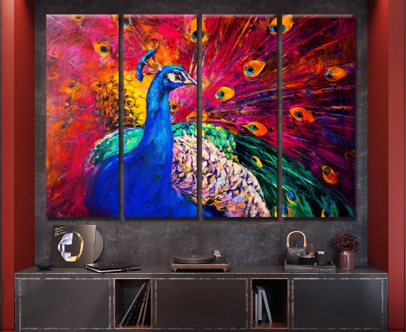 Painting Peacock Abstract Peacock Art Peacock Oil Painting - Etsy