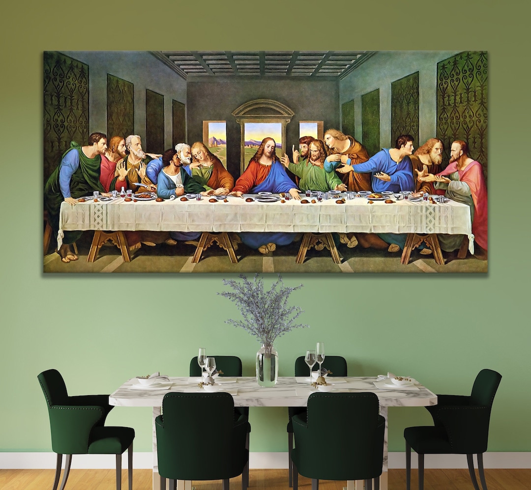 Jesus Painting Canvas, Jesus and the Last Dinner Painting, Jesus Christ ...