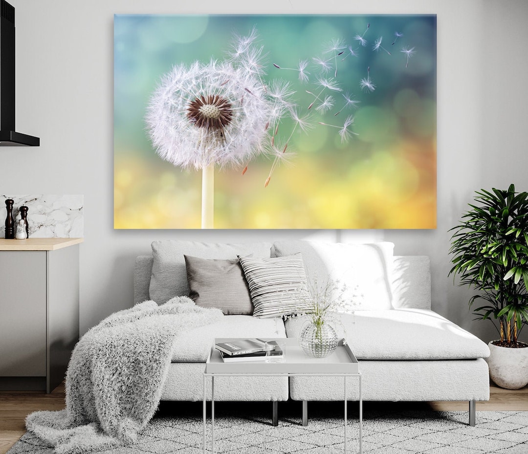 Dandelion Wall Art, Dandelion Painting, Dandelion Wall Decor, Dandelion ...