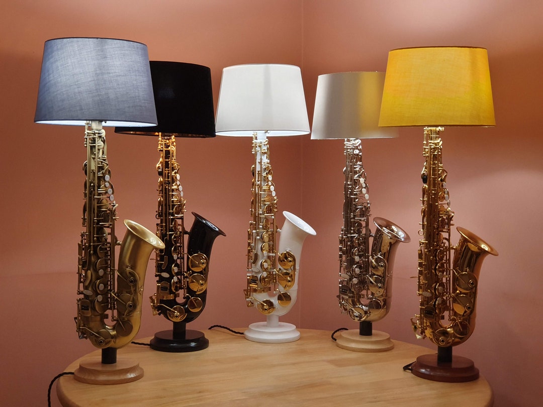 Handmade Alto Saxophone Lamps: Gold, Silver, Black, White, Satin Finish ...