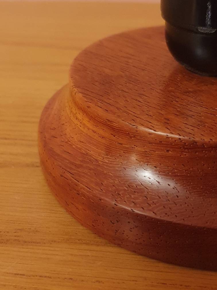 Hand-turned wood lamp base with decorative vintage E27 bulbs | Etsy