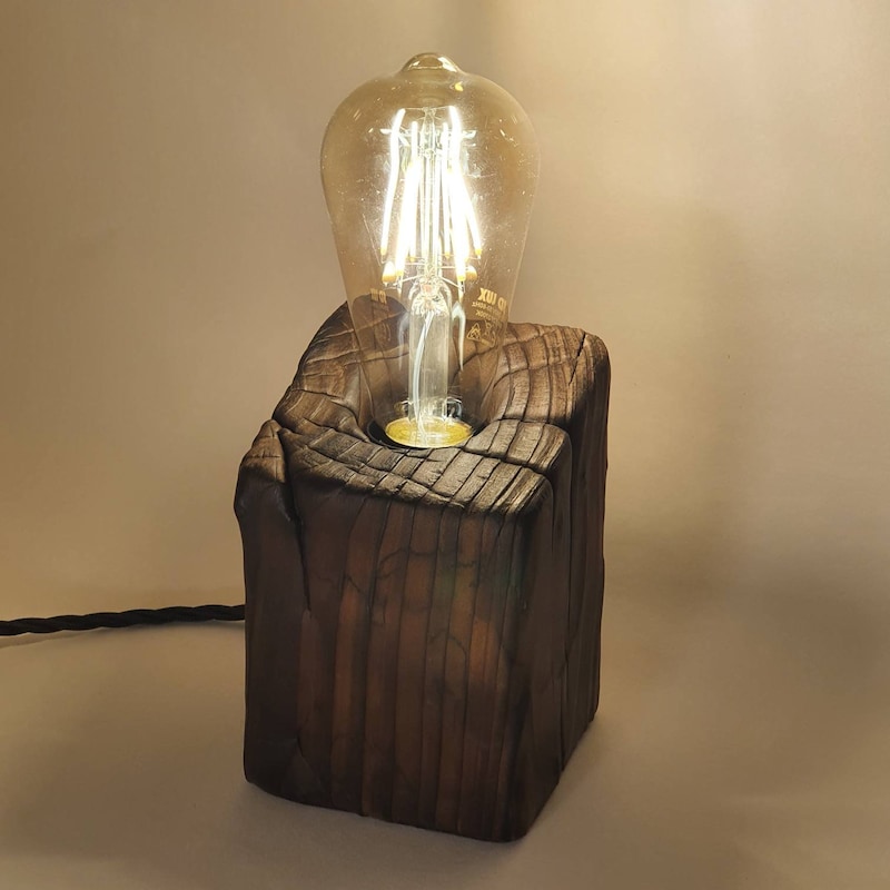 Handmade Wood Lamp - Etsy