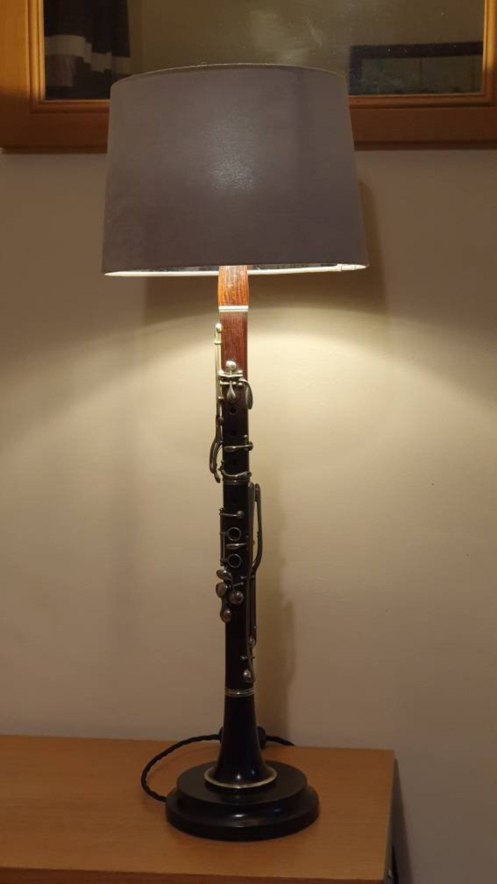 Clarinet Lamp Handmade With Round Black Base New & Upcycled - Etsy
