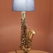 Saxophone Lamp, Alto, Satin Faux Vintage Finish, Handmade Oak Base, New ...
