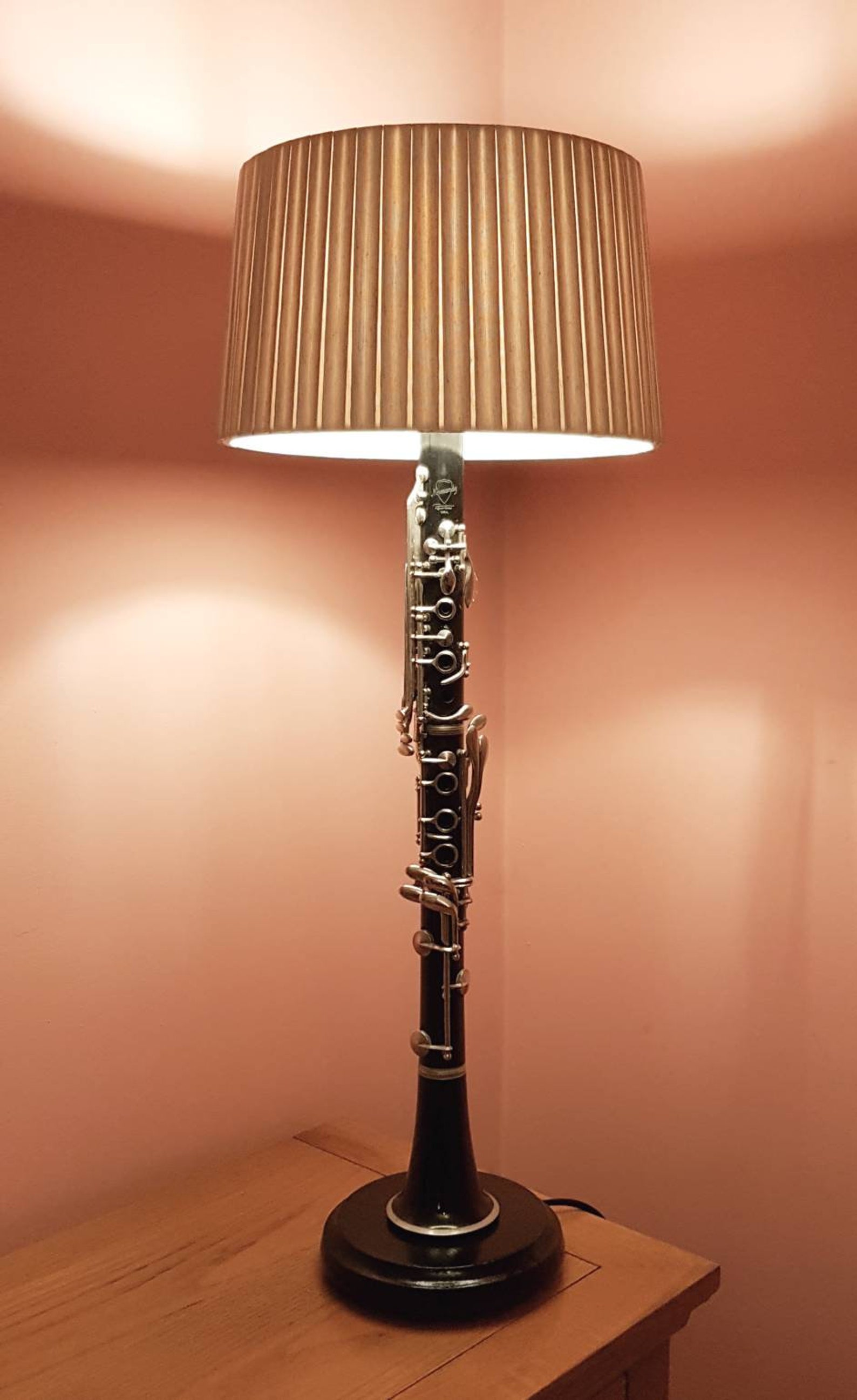 Clarinet Lamp, Handmade With Round Black Base, New & Upcycled - Etsy UK