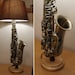 Saxophone Lamp, Alto, Satin Faux Vintage Finish, Handmade Oak Base, New ...