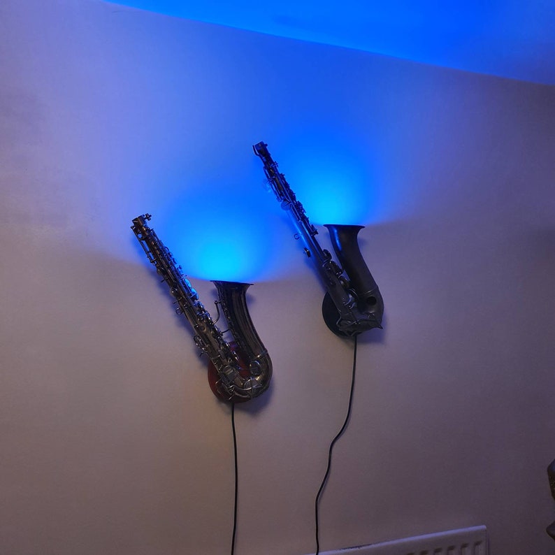 Saxophone Wall Light Uplight With Colour Changing Bulb | Etsy