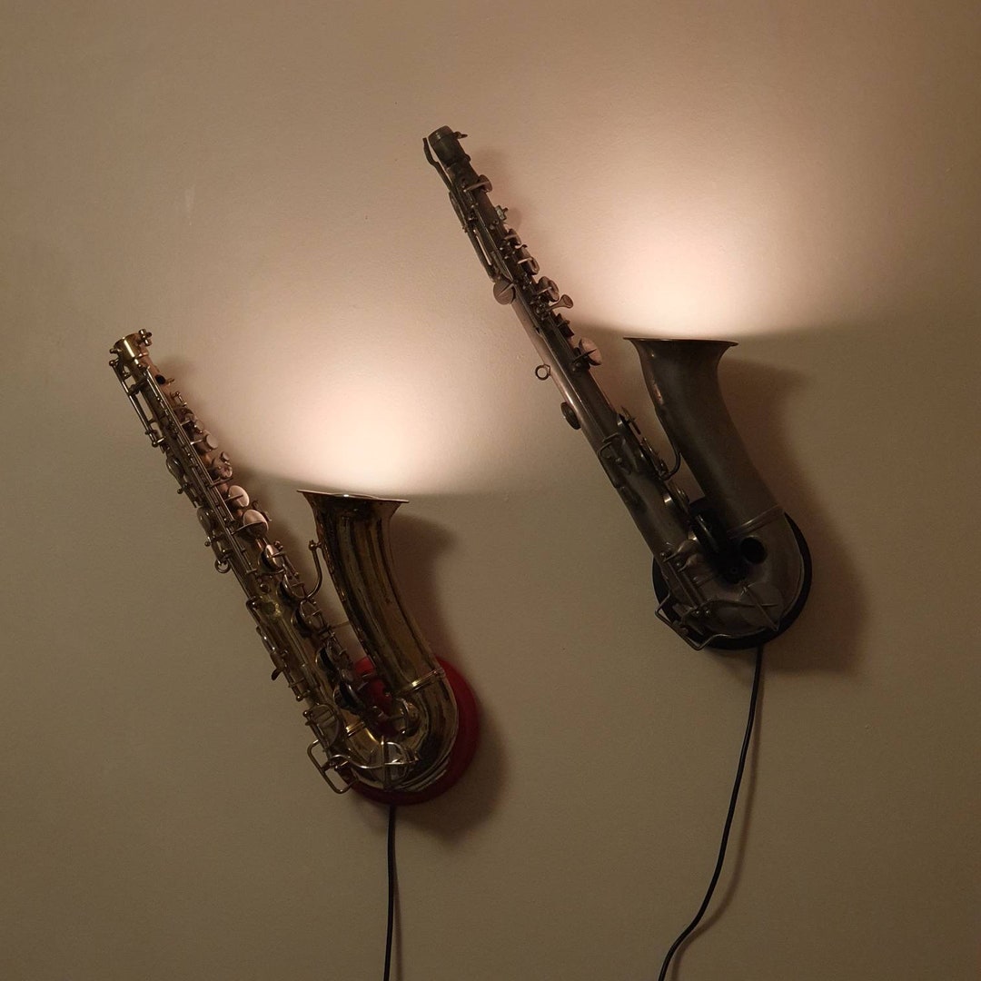 Saxophone Wall Light, Uplight With Colour Changing Bulb - Etsy