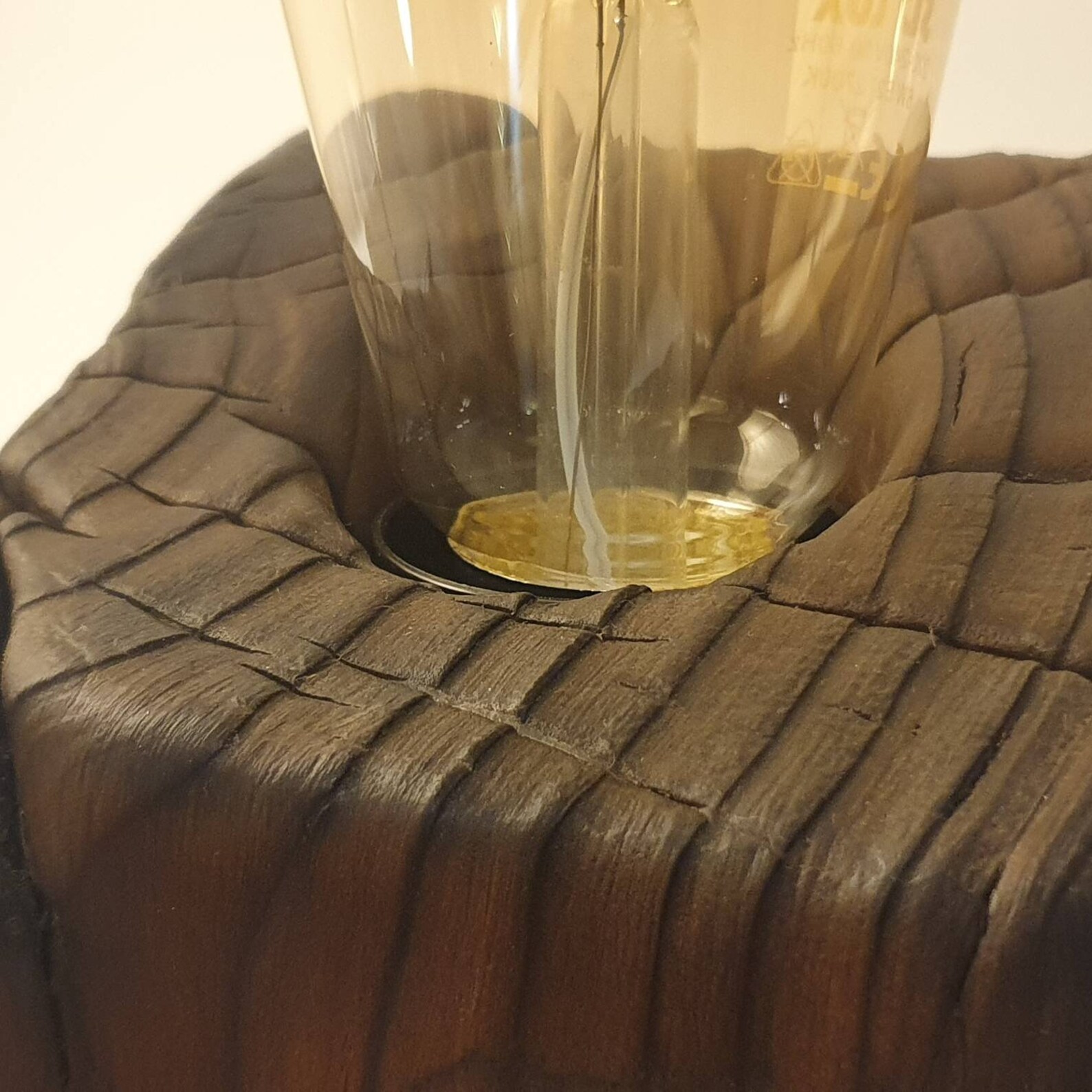 Handmade Wooden Lamp With Bulb Yakisugi Technique - Etsy