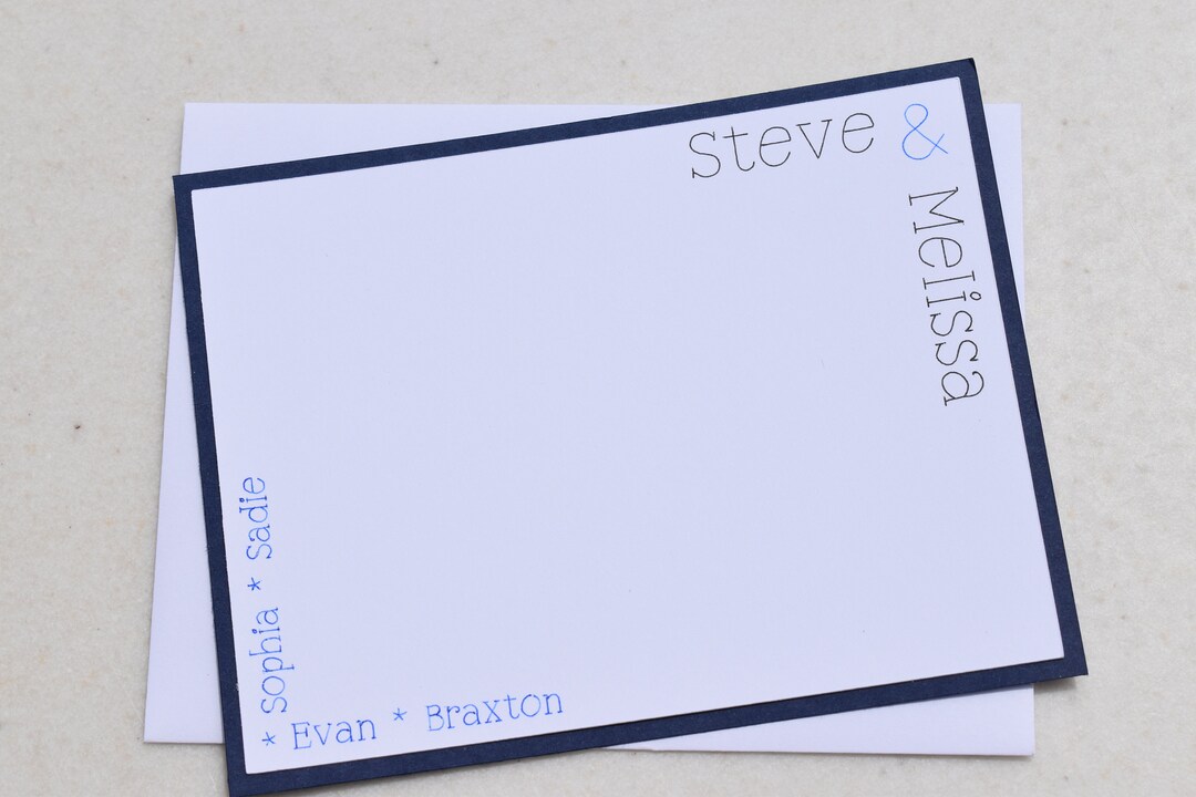 Family Personalized Note Card - Names Notecard - Etsy