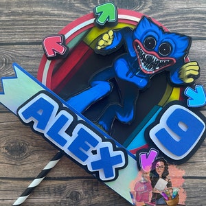 Huggy Wuggy Cake Topper, Gamer Cake Topper Huggy Wuggy, Video Game Cake ...