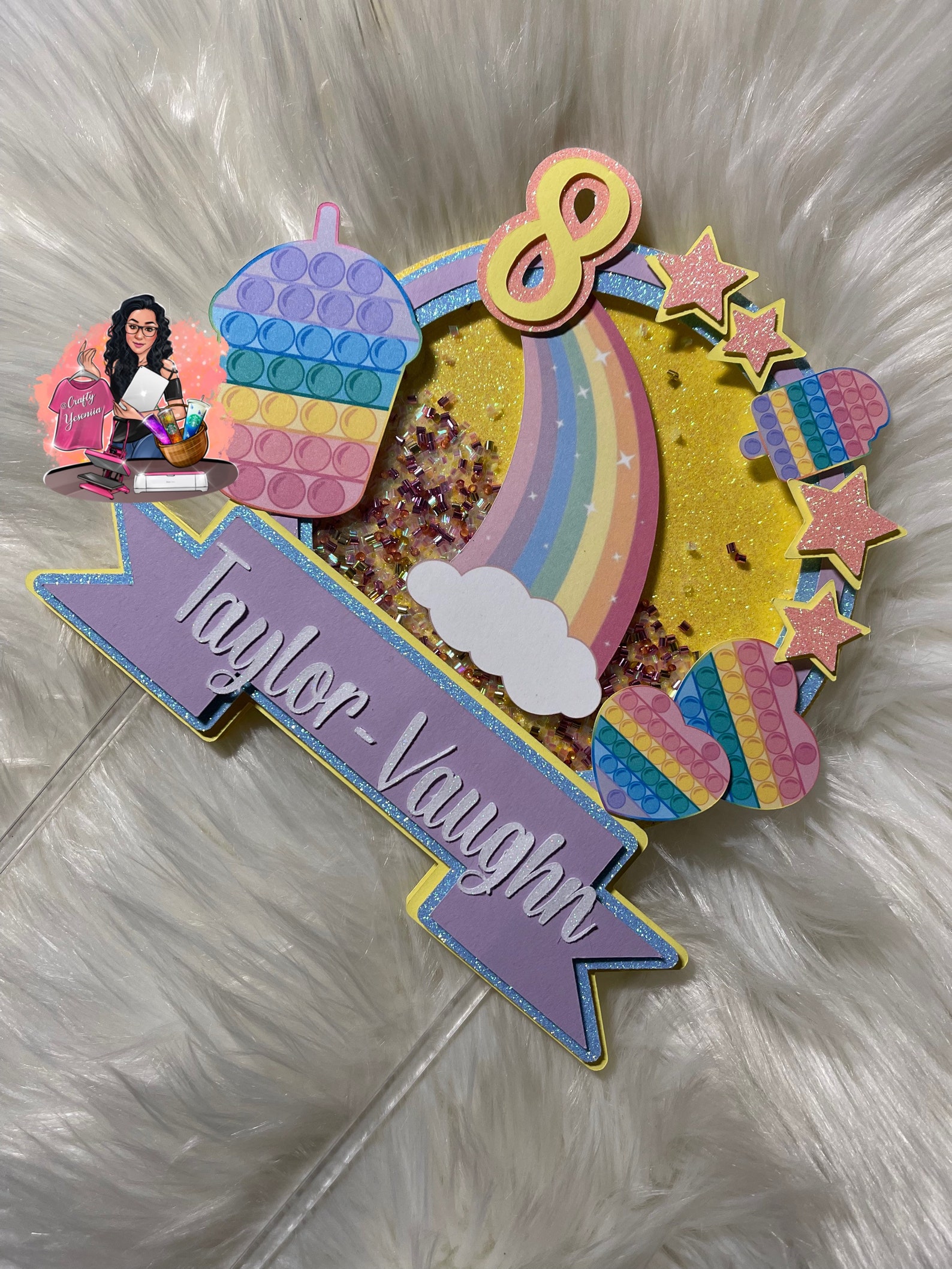 Pastel Pop It Shaker Cake Topper Girls Birthday Custom Made - Etsy